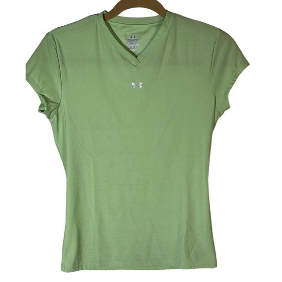 Under Armour | Tops | Under Armour Short Sleeve Shirt Green Polyester ...